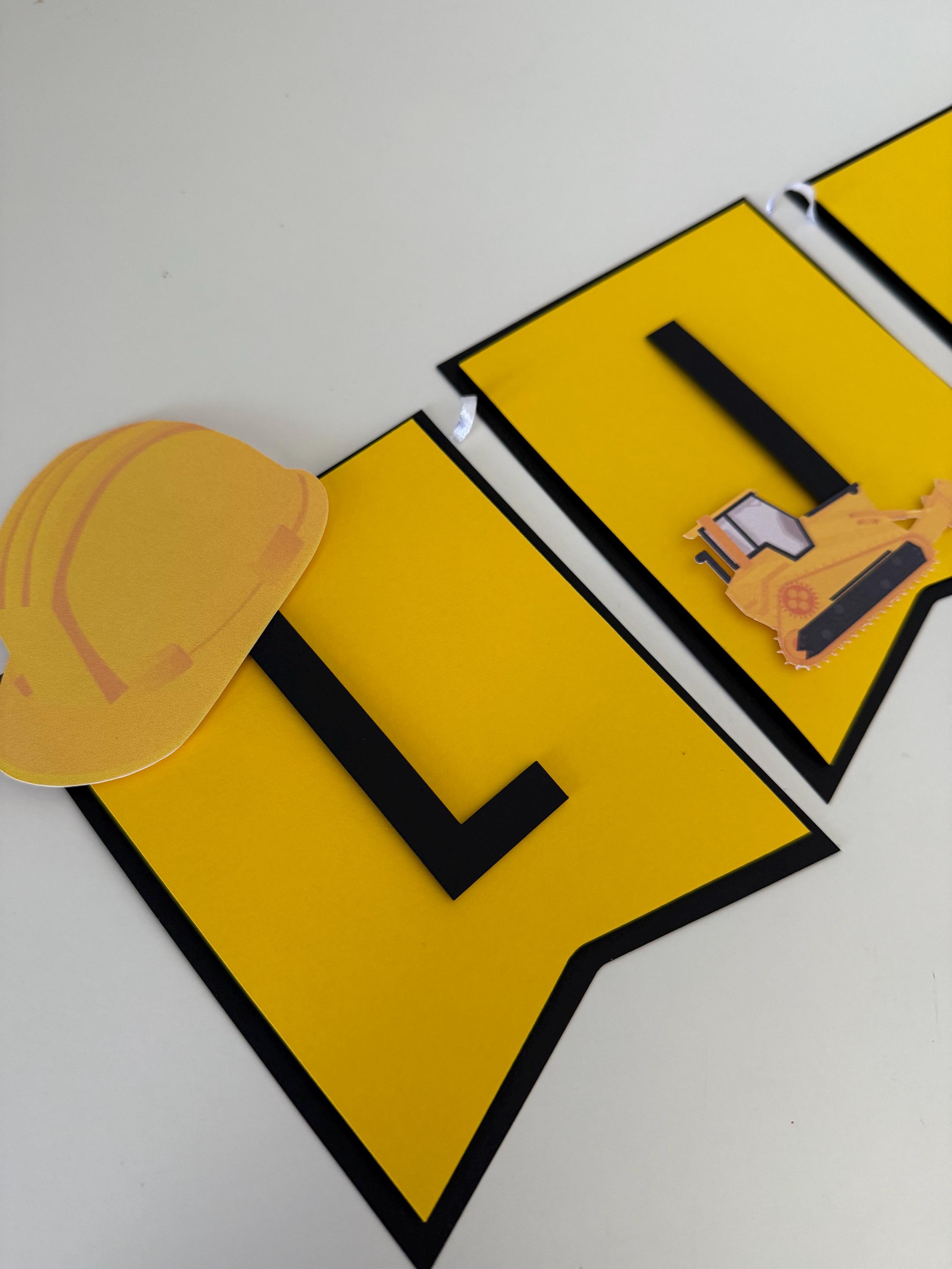 Construction Birthday Banner, Construction Party Banner, Construction ...