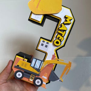 Construction 3D Letter, Construction Party Decor, Excavator 3D Number ...
