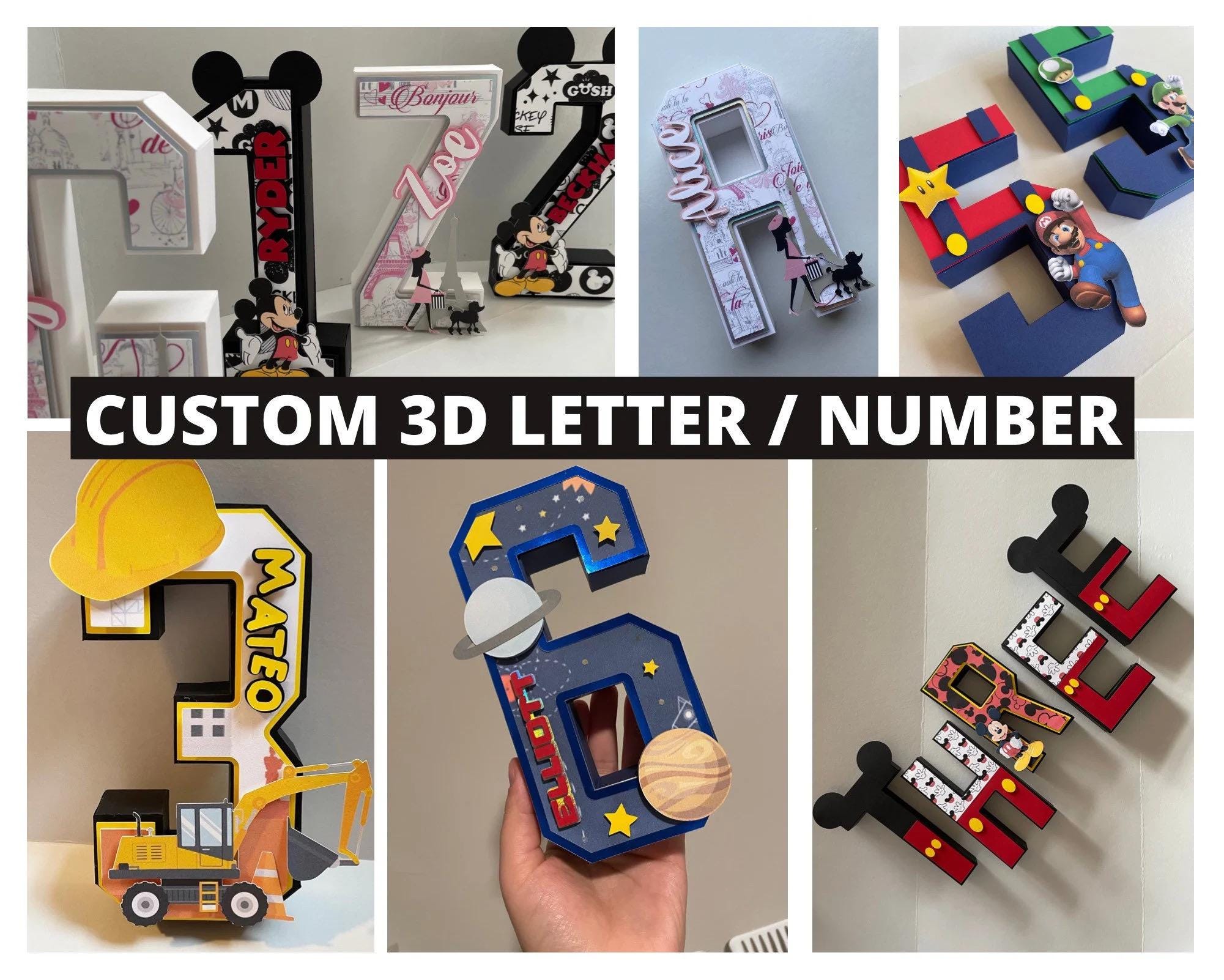 Custom 3D Letter, Custom 3D Number Custom Order, Party Supplies, 3D ...
