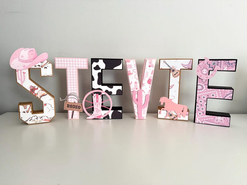 Cowgirl 3D Letter, Cowgirl Party Decorations Bachelorette Cowgirl Theme ...