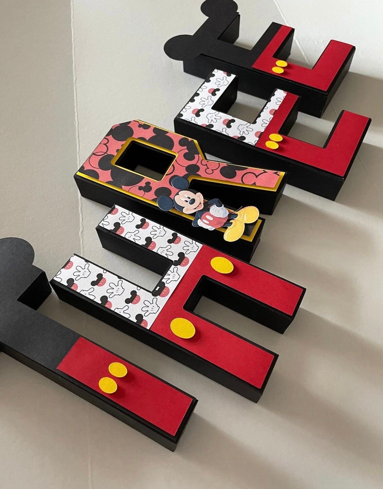 Mickey Mouse 3D Letters, Mickey Party Supplies, Mickey 3D Letter ...