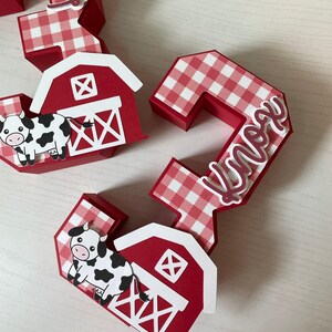 Farm 3D Letters, Farm Party Decor, 3D Letters, One Farm, One Party ...