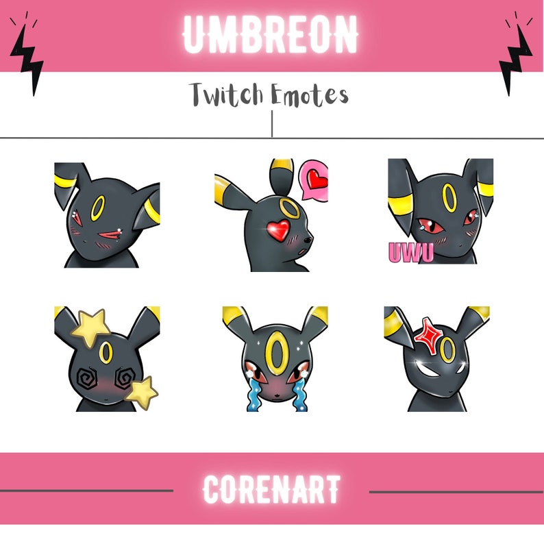 Emote Twitch / Pack Emotes Pokemon (umbreon) / Ready to Use - Etsy