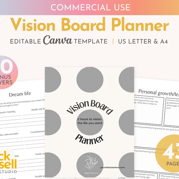 Editable Vision Board - Etsy
