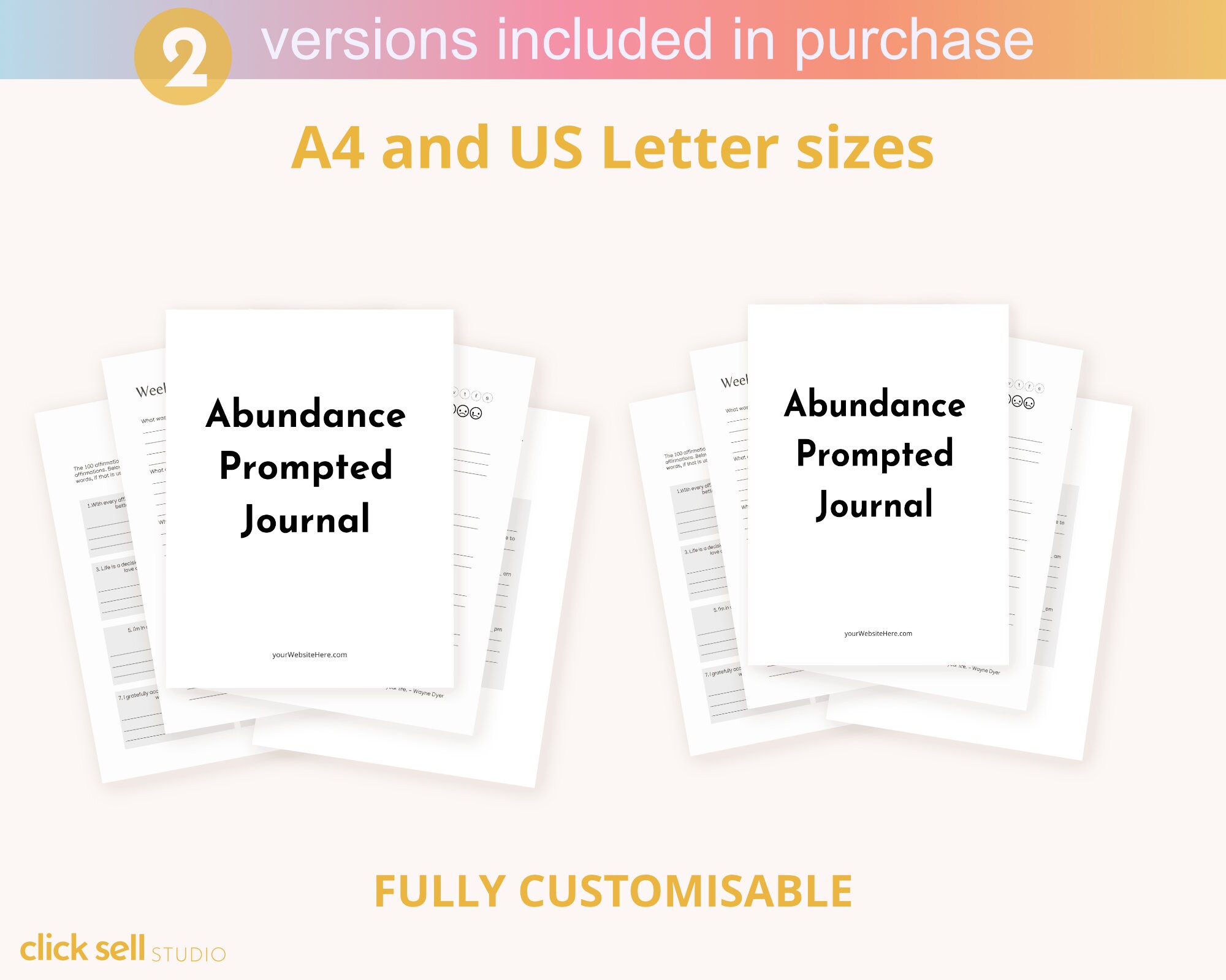 Abundance Affirmations Guided Journal Canva Template COMMERCIAL USE A4 ...