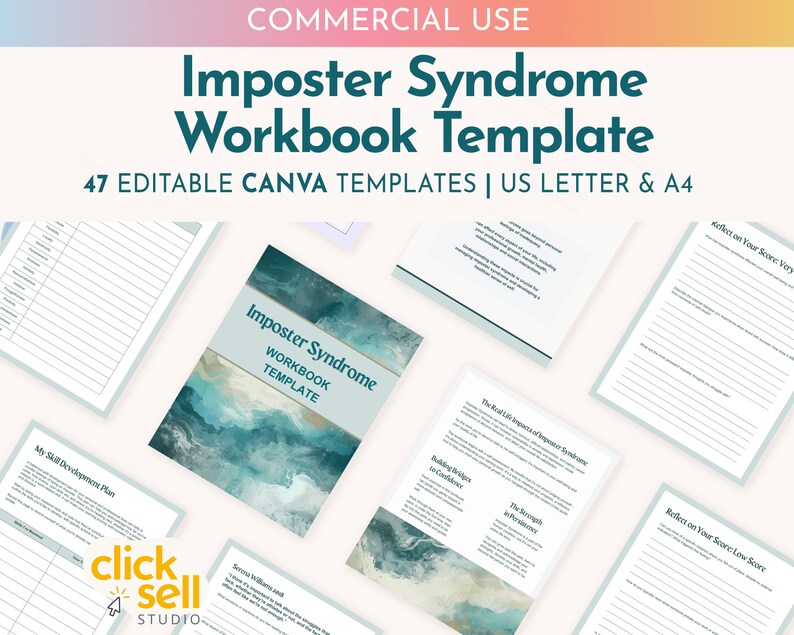 Imposter Syndrome Workbook Canva Template: 47-page Customizable PLR ...