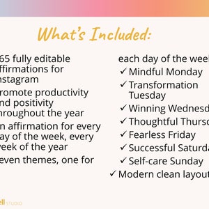 365 Affirmations Instagram Post Template Editable Canva Template ...
