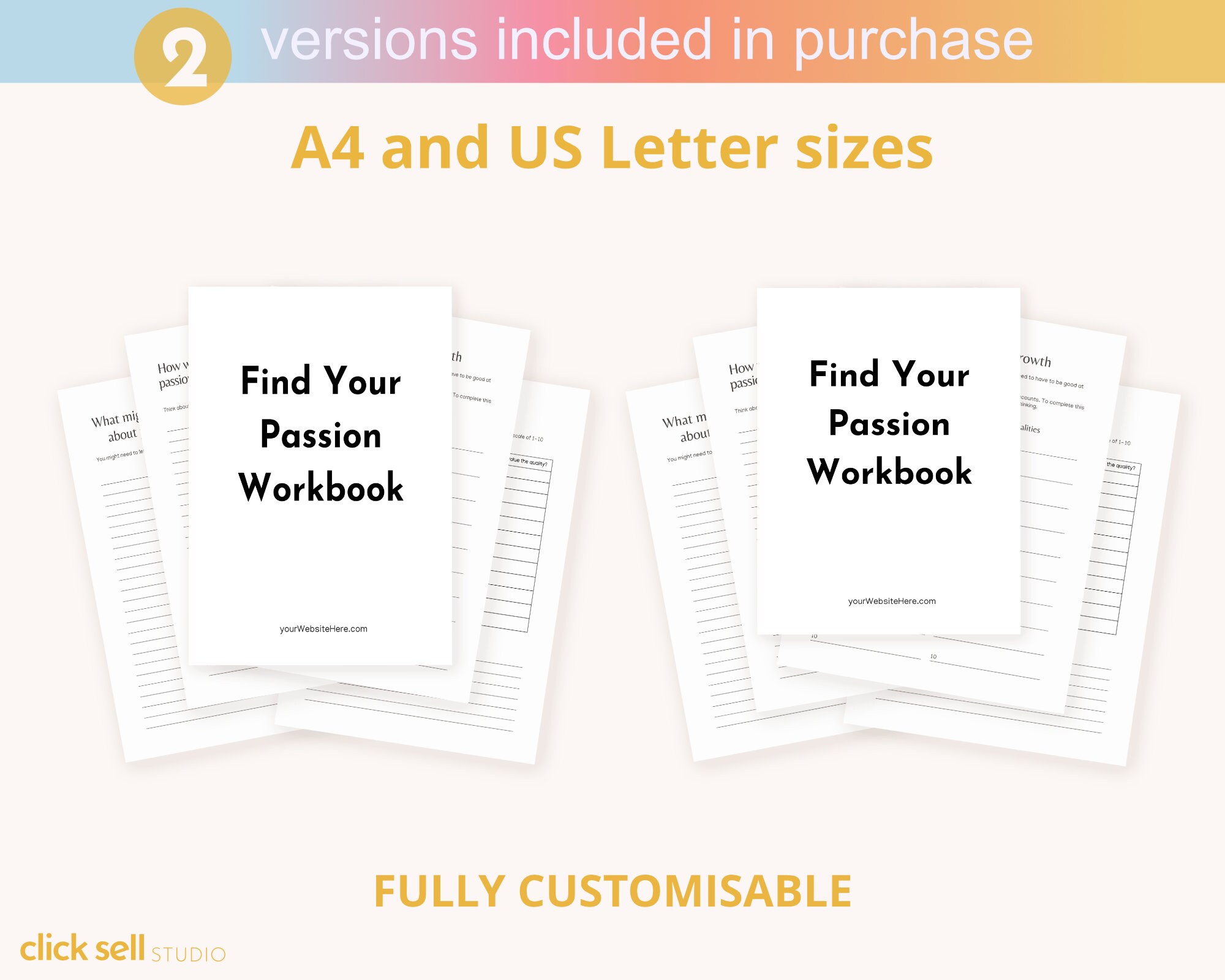 Find Your Passion Workbook Canva Template COMMERCIAL USE Customisable ...