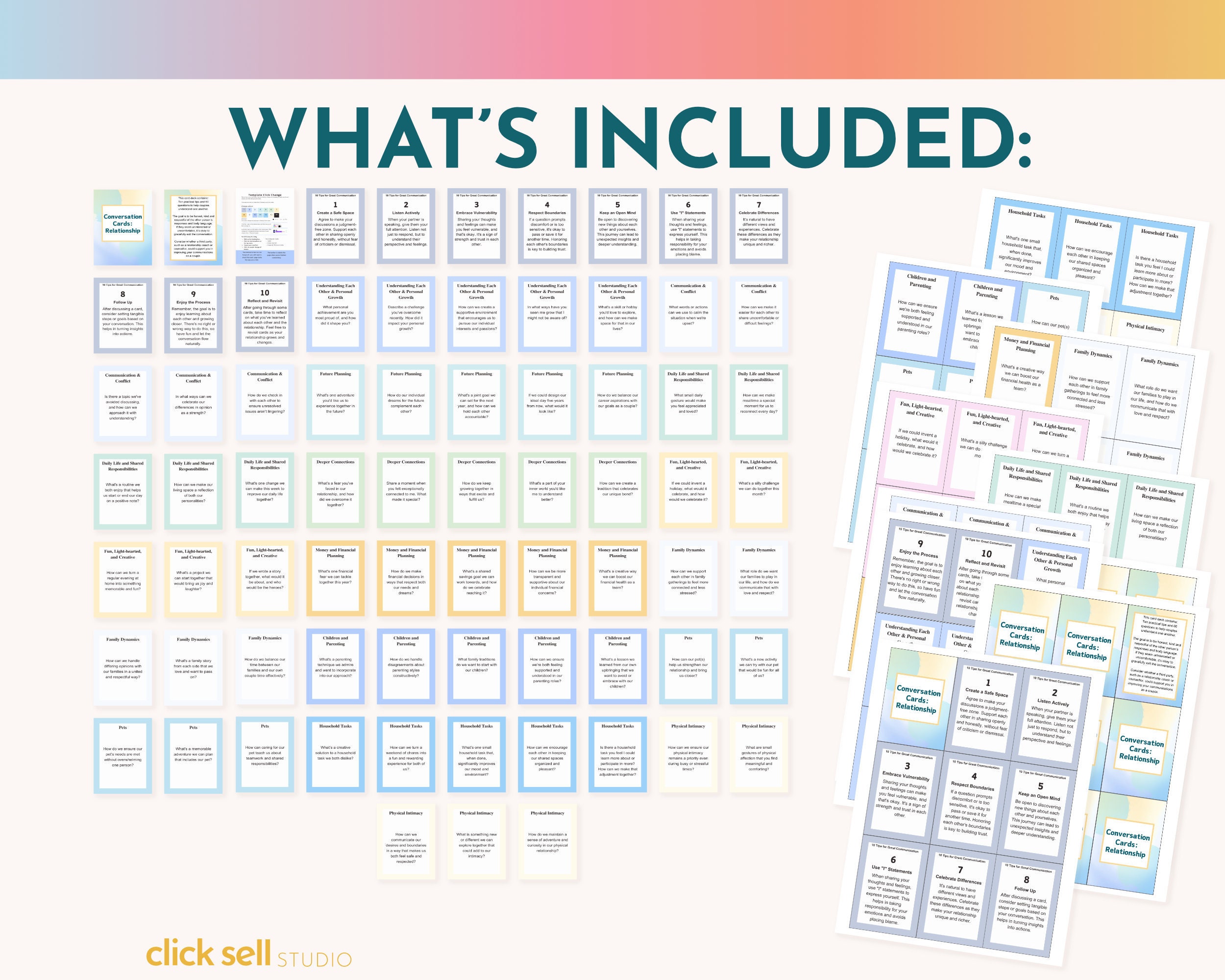 Relationship Conversation Cards: 72 Editable Canva Templates (PLR) - Etsy