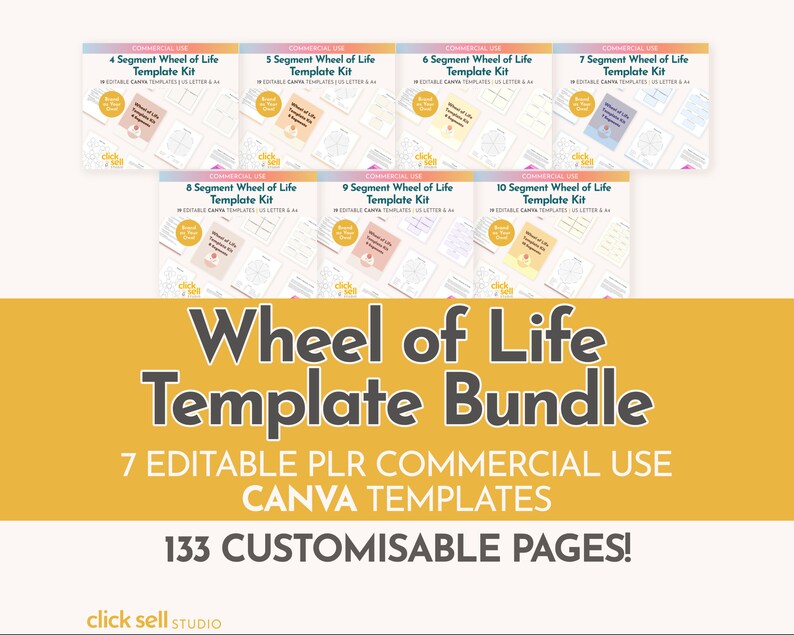 Wheel of Life Editable Canva Template Bundle Commercial Use PLR Fully ...