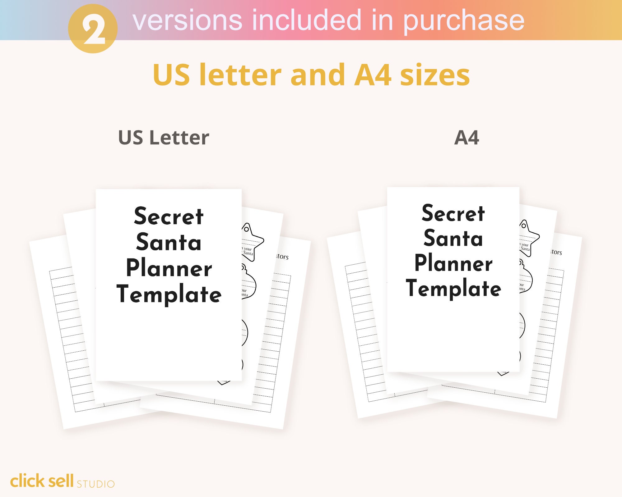 Secret Santa Planner Editable Canva Template Commercial Use A4 / US ...