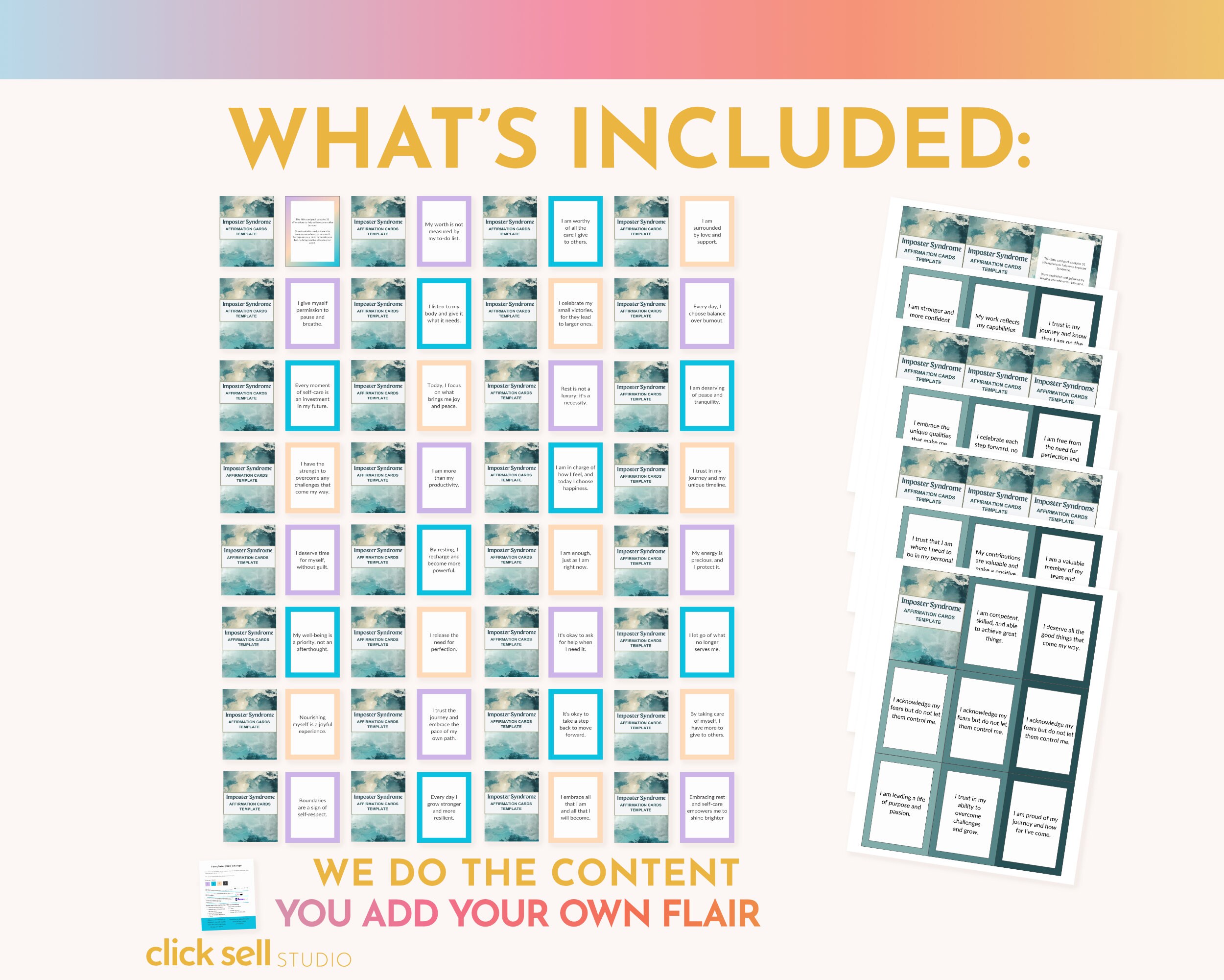 Imposter Syndrome Affirmation Cards Template Canva Instant Pdfdownload ...