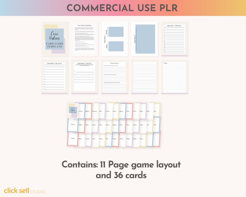 Core Values Card Game & Deck Canva Template for Business Coaching and ...