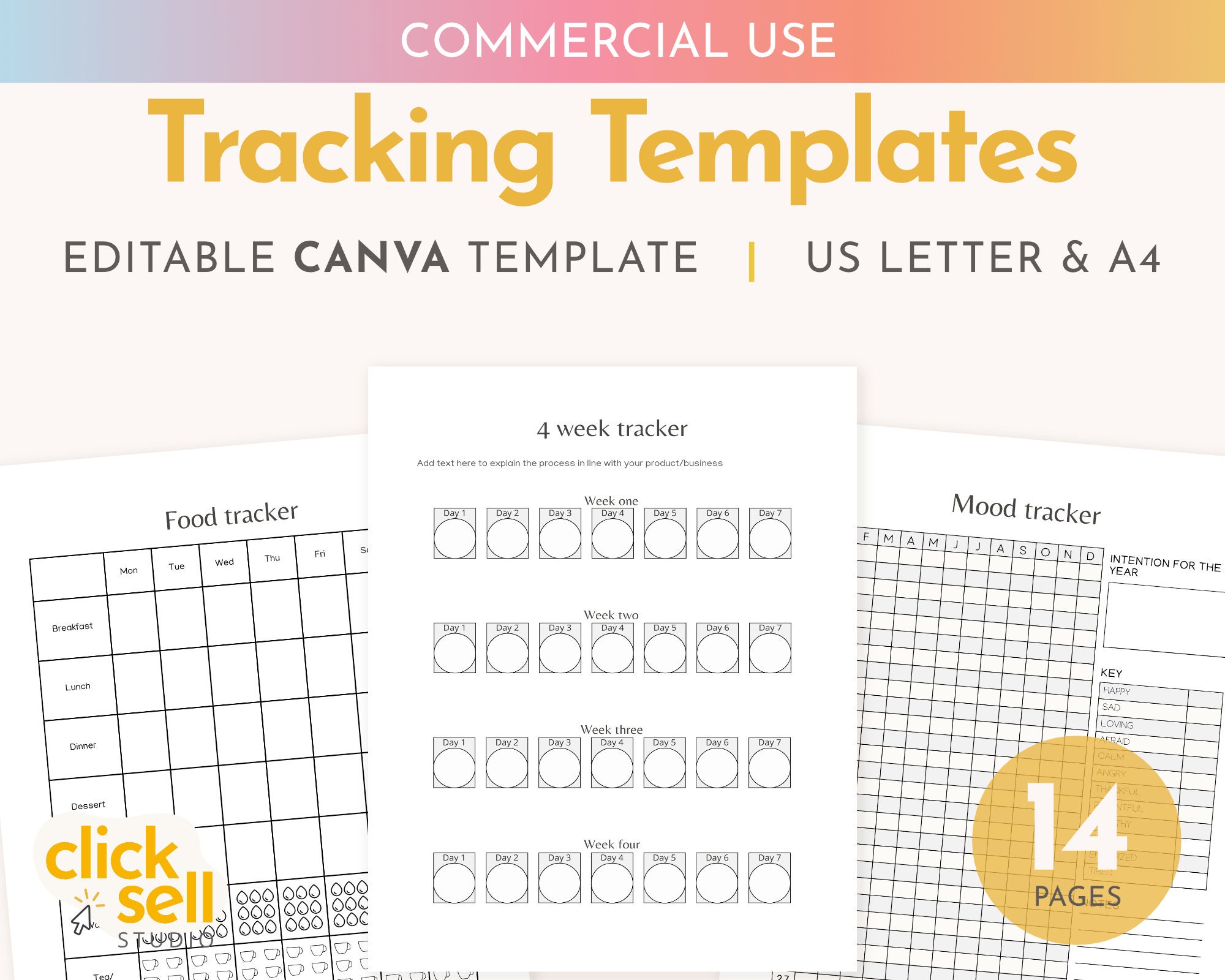 Tracking Templates Editable Canva Template Commercial Use A4 / US ...