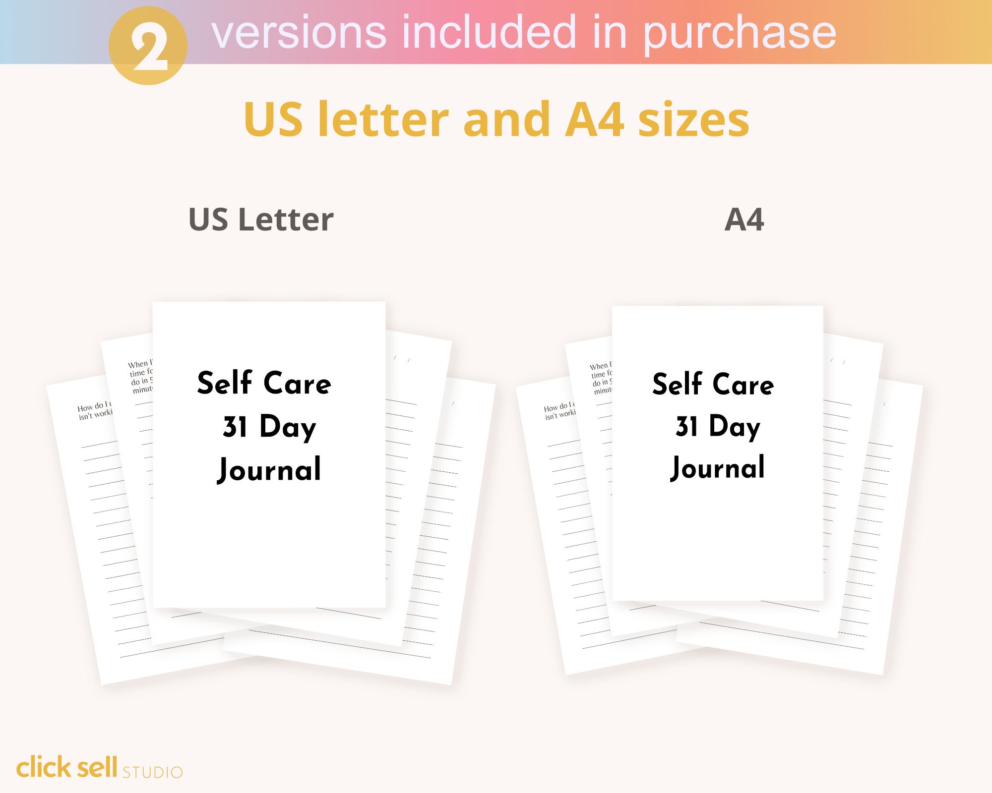 Self Care 31 Day Journal Editable Canva Template COMMERCIAL - Etsy