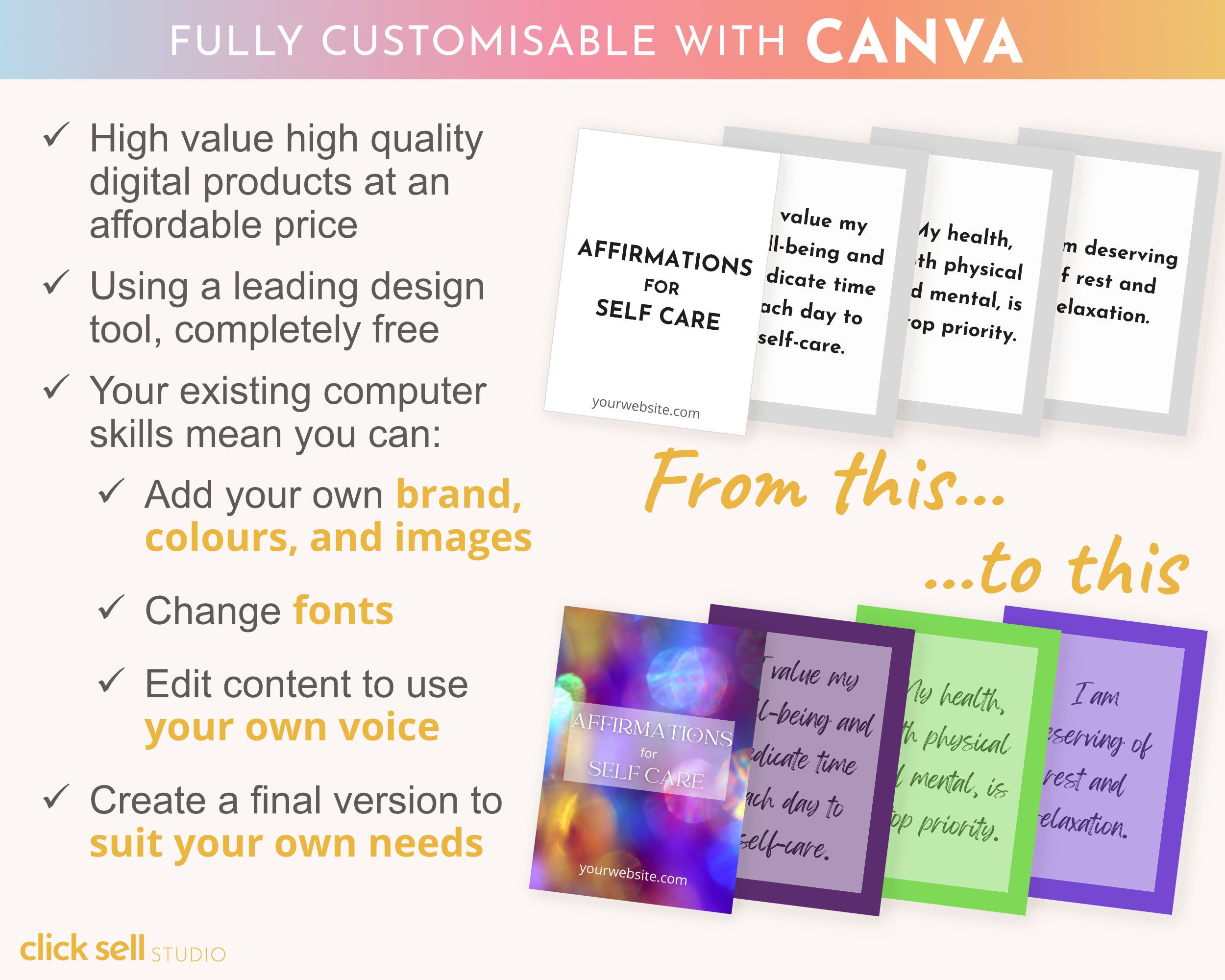 Core Values Card Game & Deck Canva Template for Business Coaching and ...