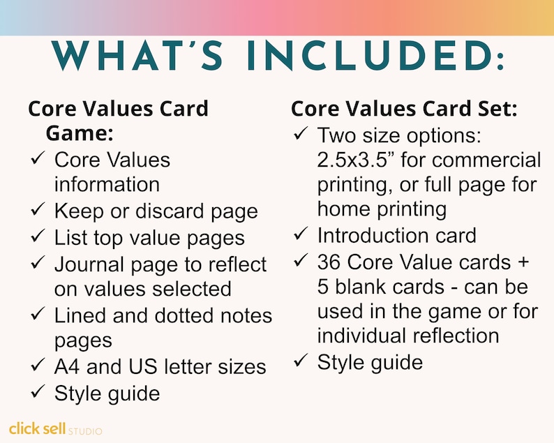 Core Values Card Game & Deck Canva Template for Business Coaching and ...