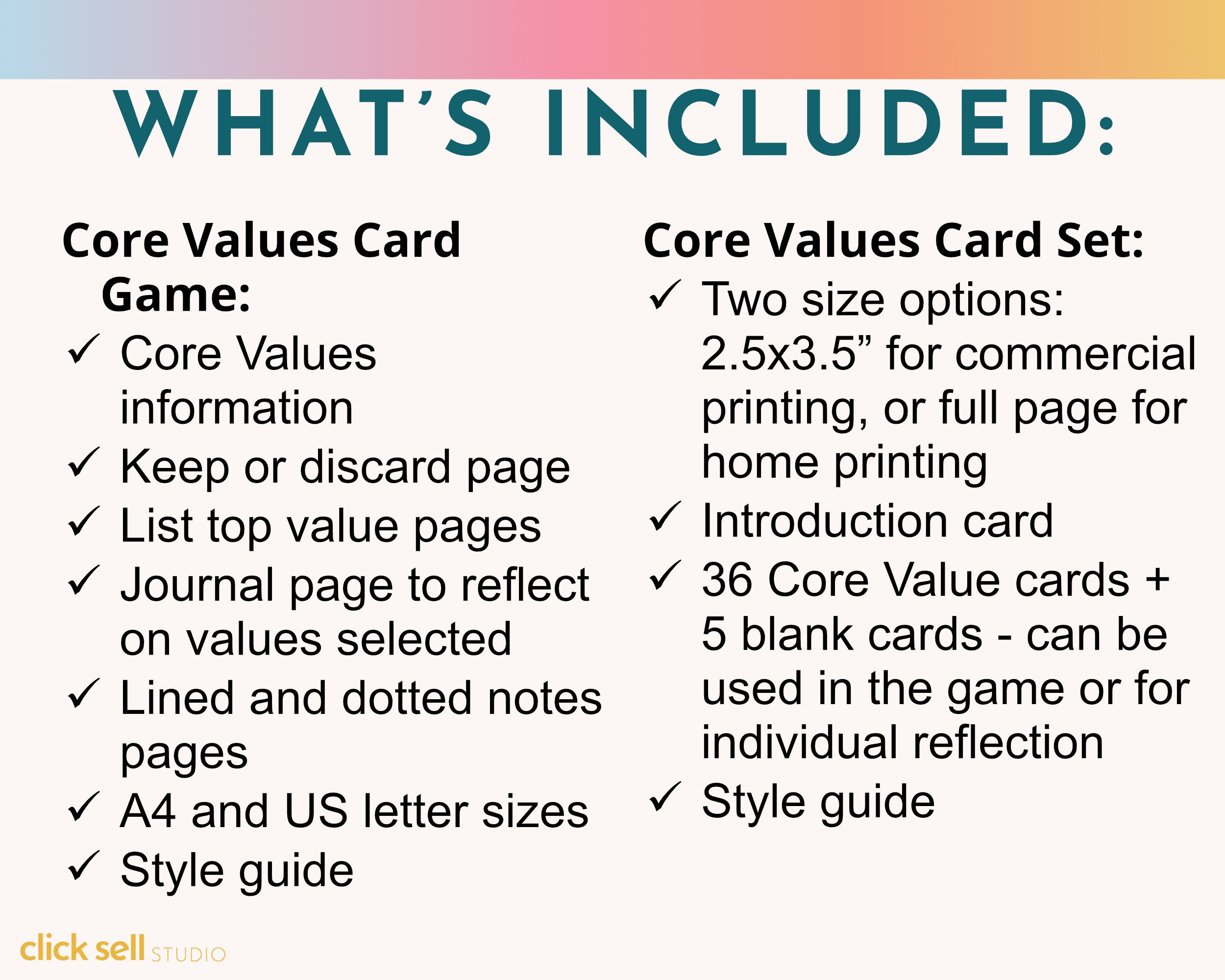 Core Values Card Game & Deck Canva Template for Business Coaching and ...