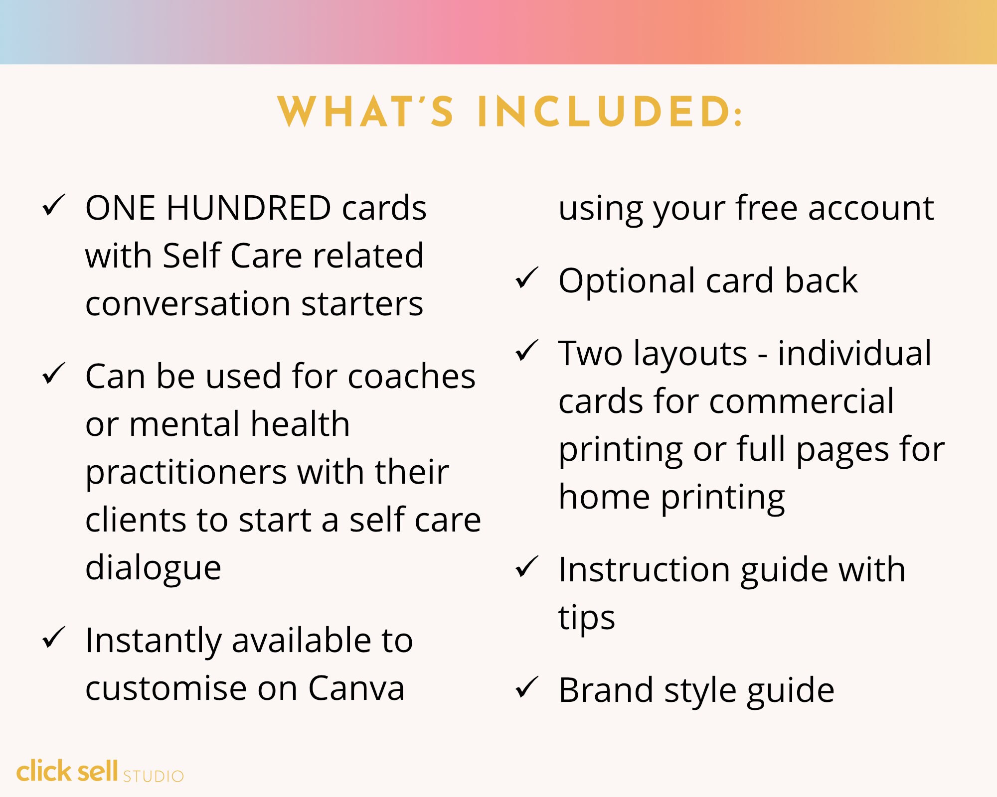Self Care Conversation Starters 100 Card Deck Editable Canva - Etsy