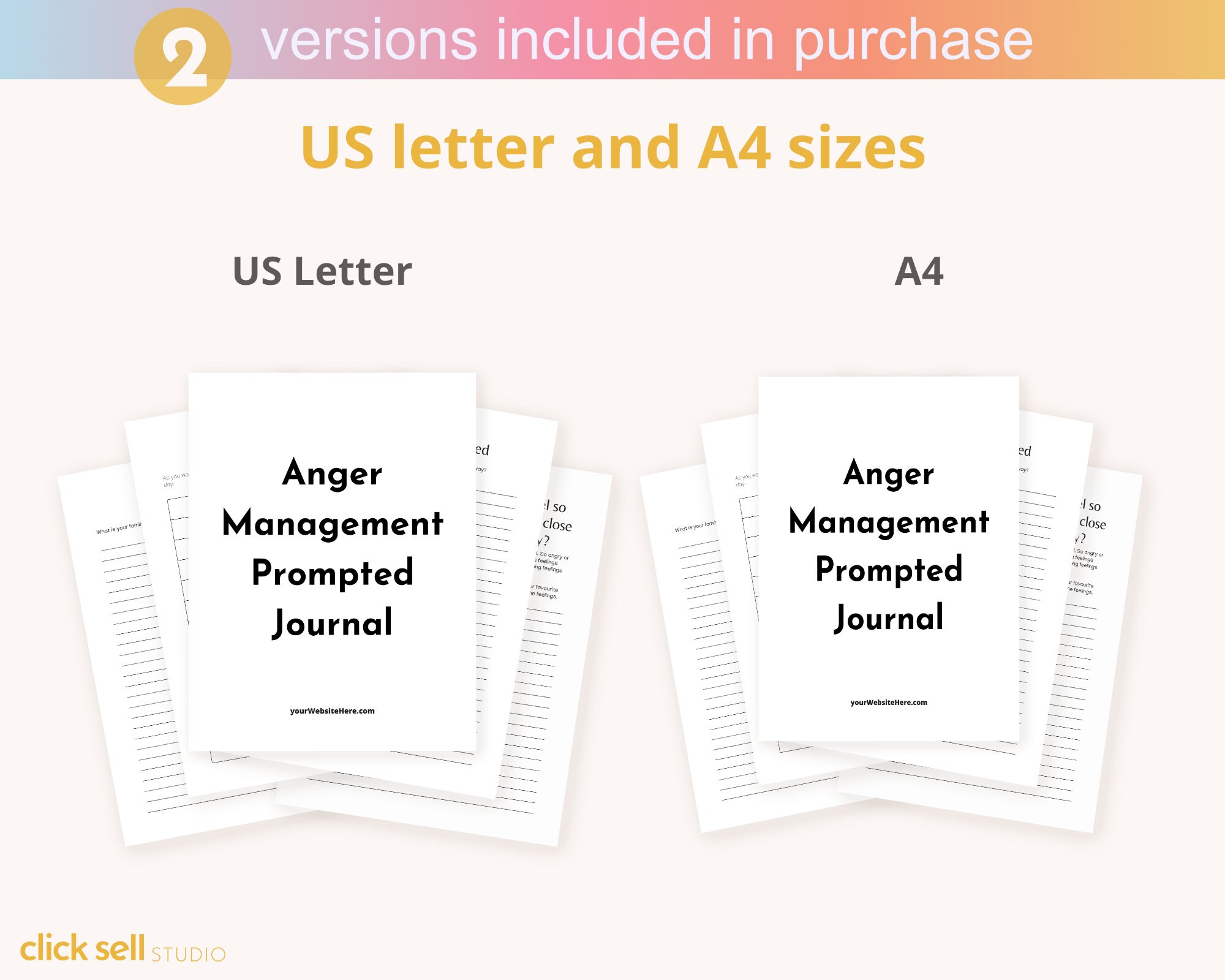 Anger Management Journal Editable Canva Template Commercial Use A4 / US ...