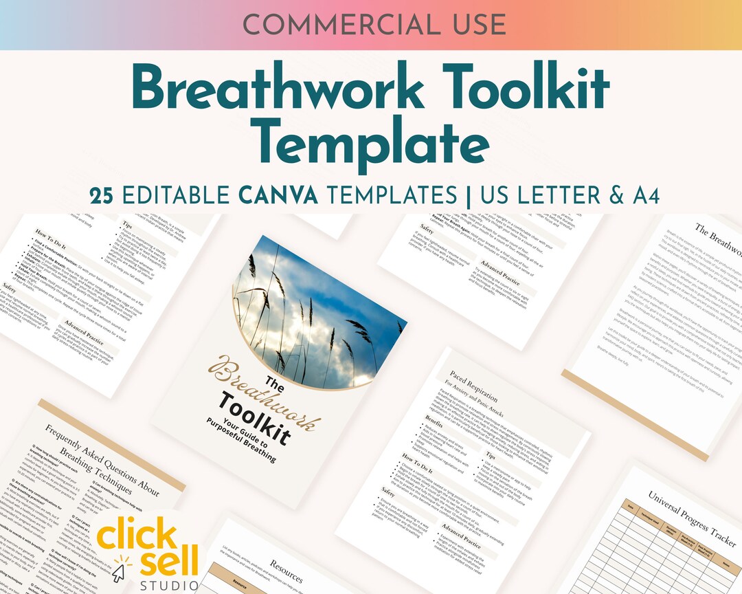 Breathwork Toolkit Canva Template: Editable Breathing Techniques ...