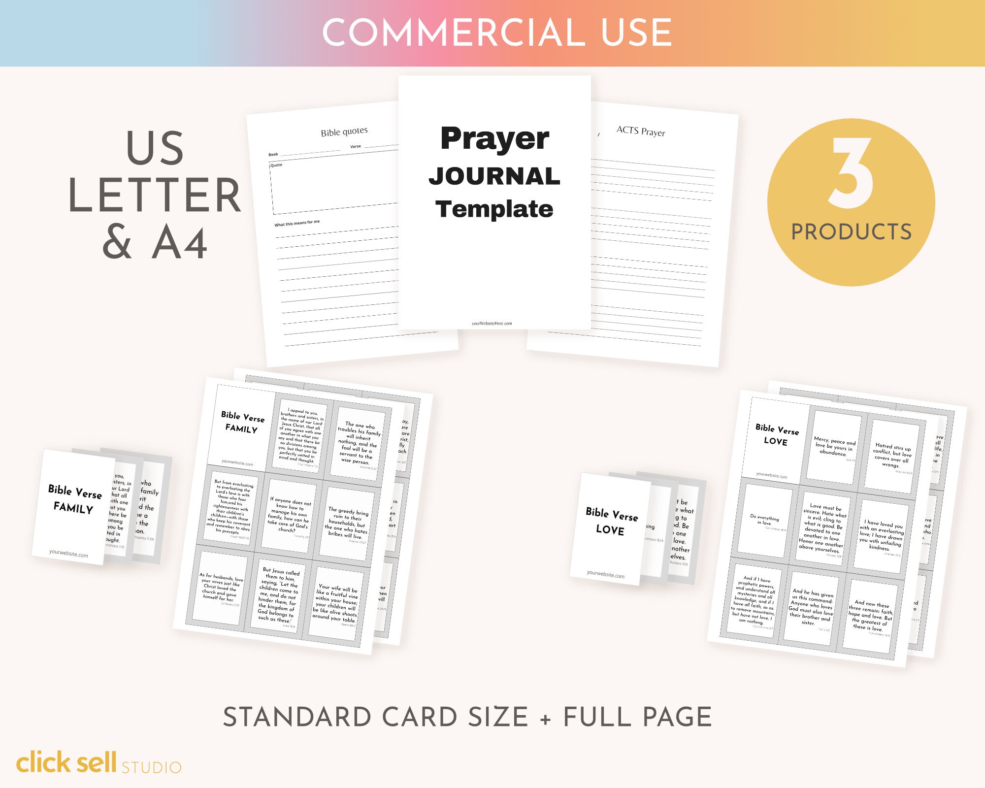 Prayer Bundle Editable Canva Template With Journal and Card Decks ...