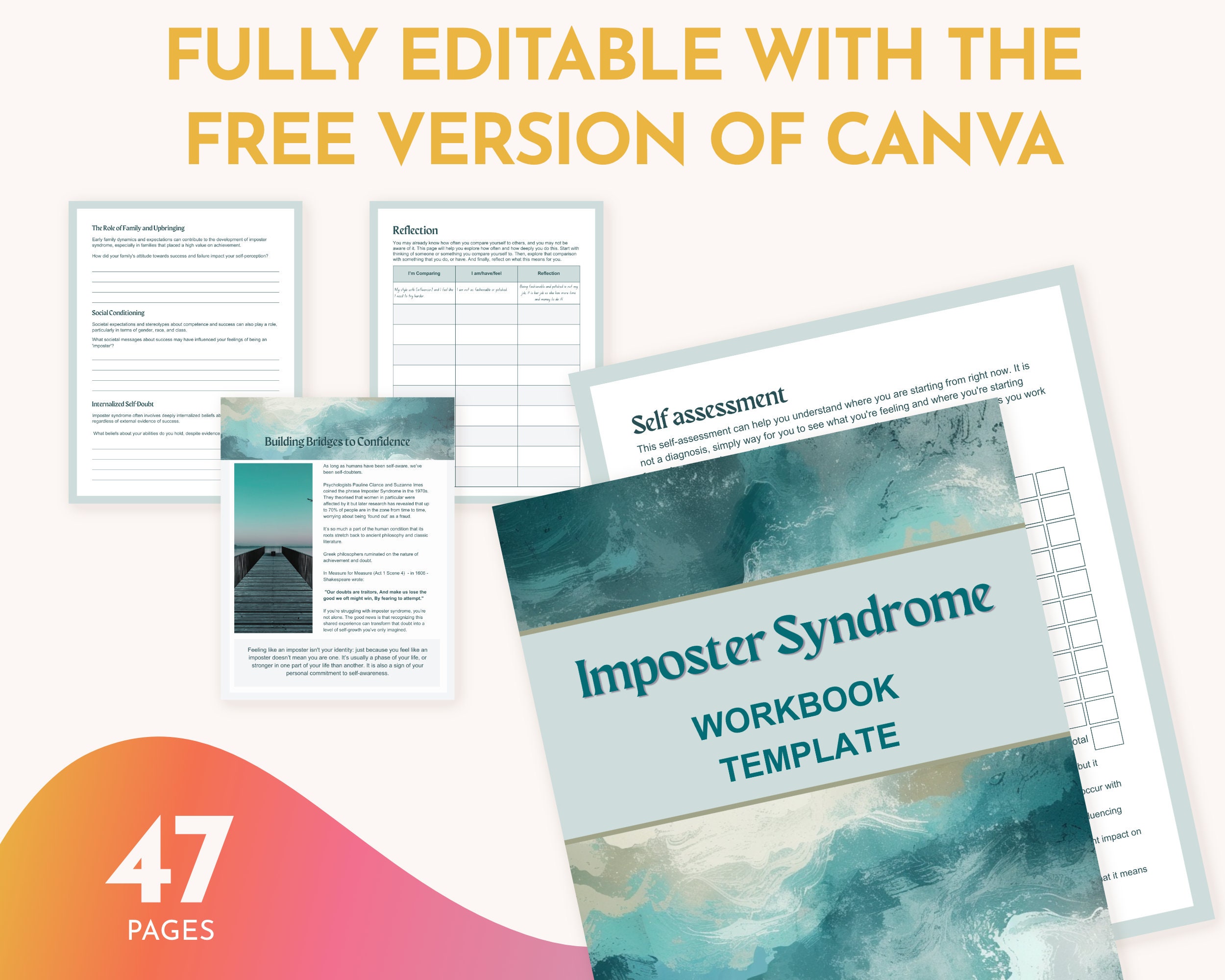 Imposter Syndrome Workbook Template Canva Instant Pdfdownload Easy to ...