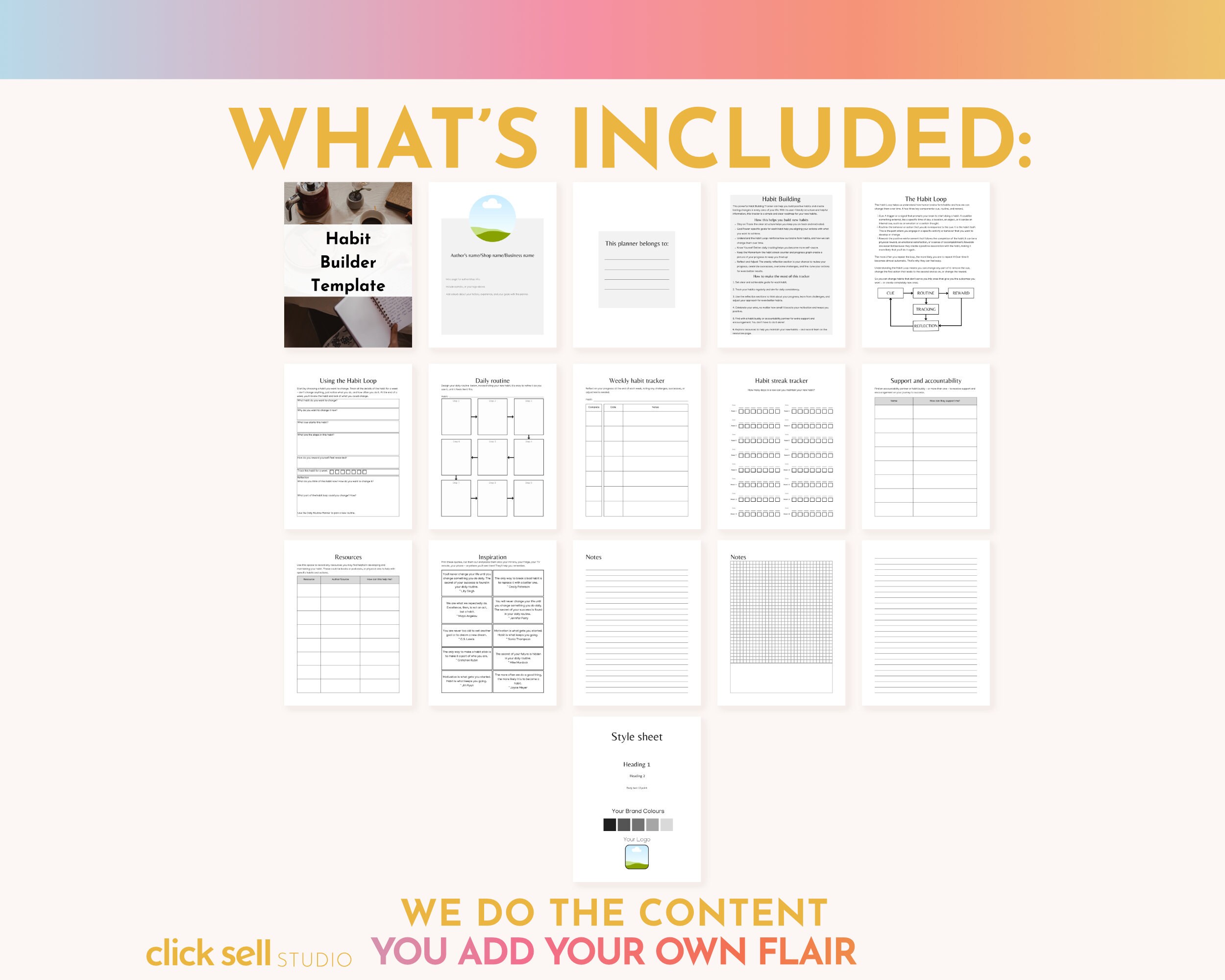 Habit Building Editable Canva Template Commercial Use Instant Digital ...
