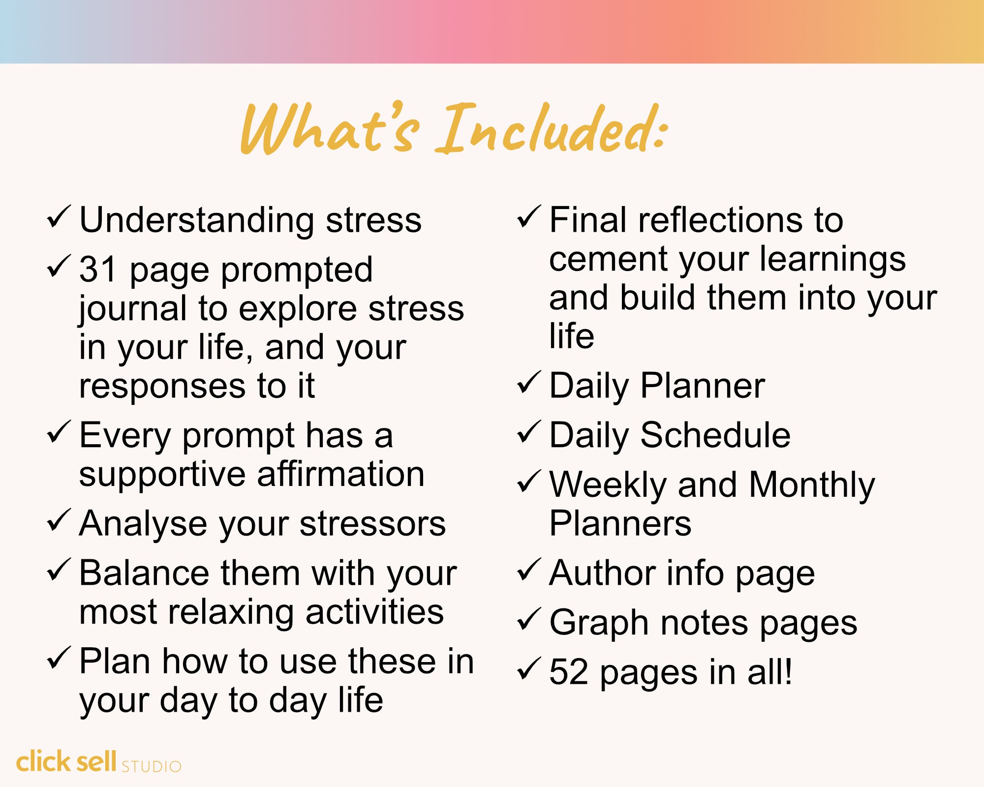 Stress Management Planner and Journal Editable Canva Template - Etsy