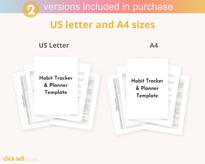 Habit Tracker Editable Canva Template Commercial Use Instant Digital ...