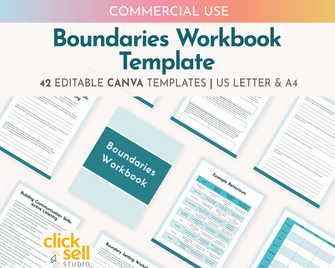 Boundaries Workbook Canva Template: DBT Inspired, Commercial Use ...
