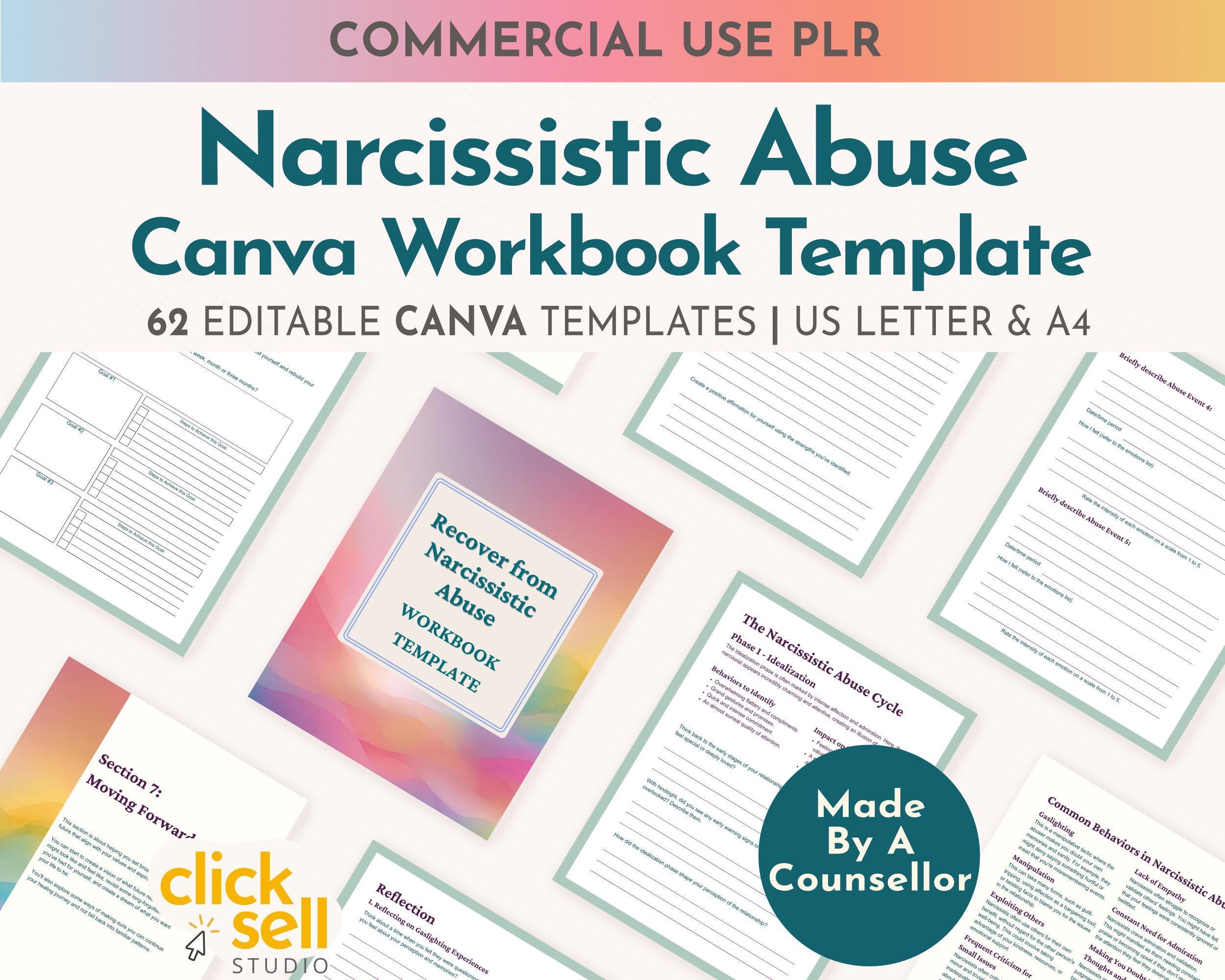 Narcissistic Abuse Recovery Workbook Editable Canva Template ...