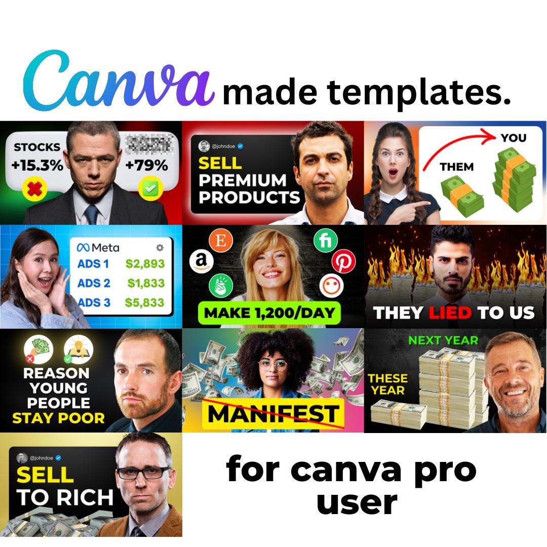 Youtube Thumbnail Canva Made Templates - Etsy