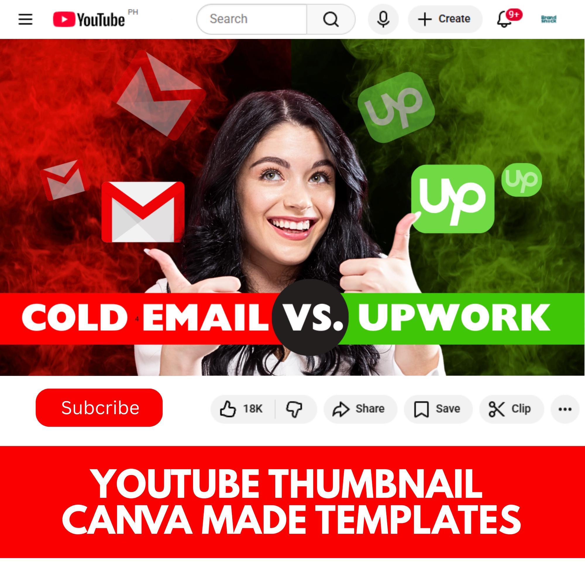 Editable Canva Template for Upwork Youtube Thumbnails | Youtube ...