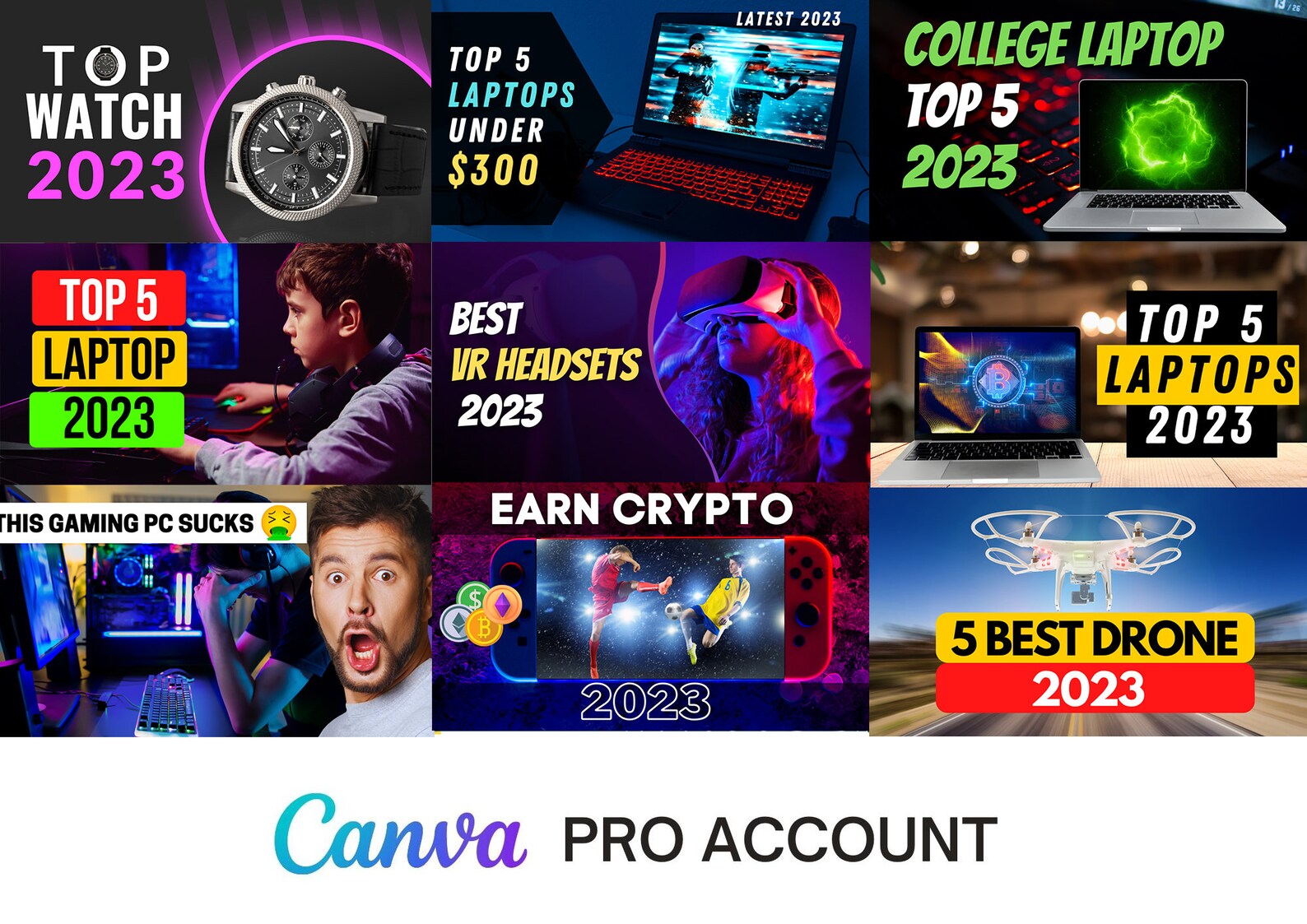 Youtube Thumbnails Canva Templates - Etsy