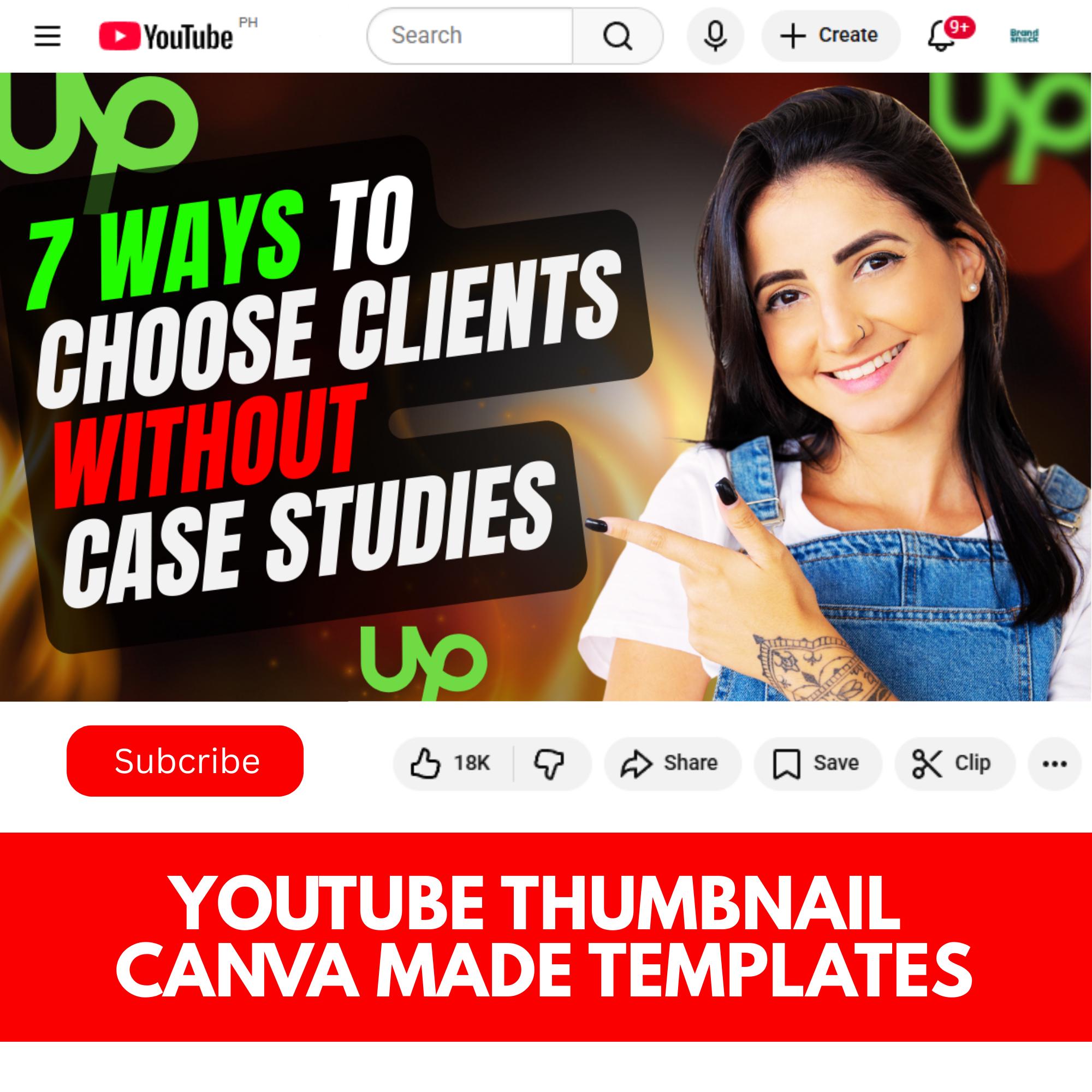 Editable Canva Template for Upwork Youtube Thumbnails | Youtube ...