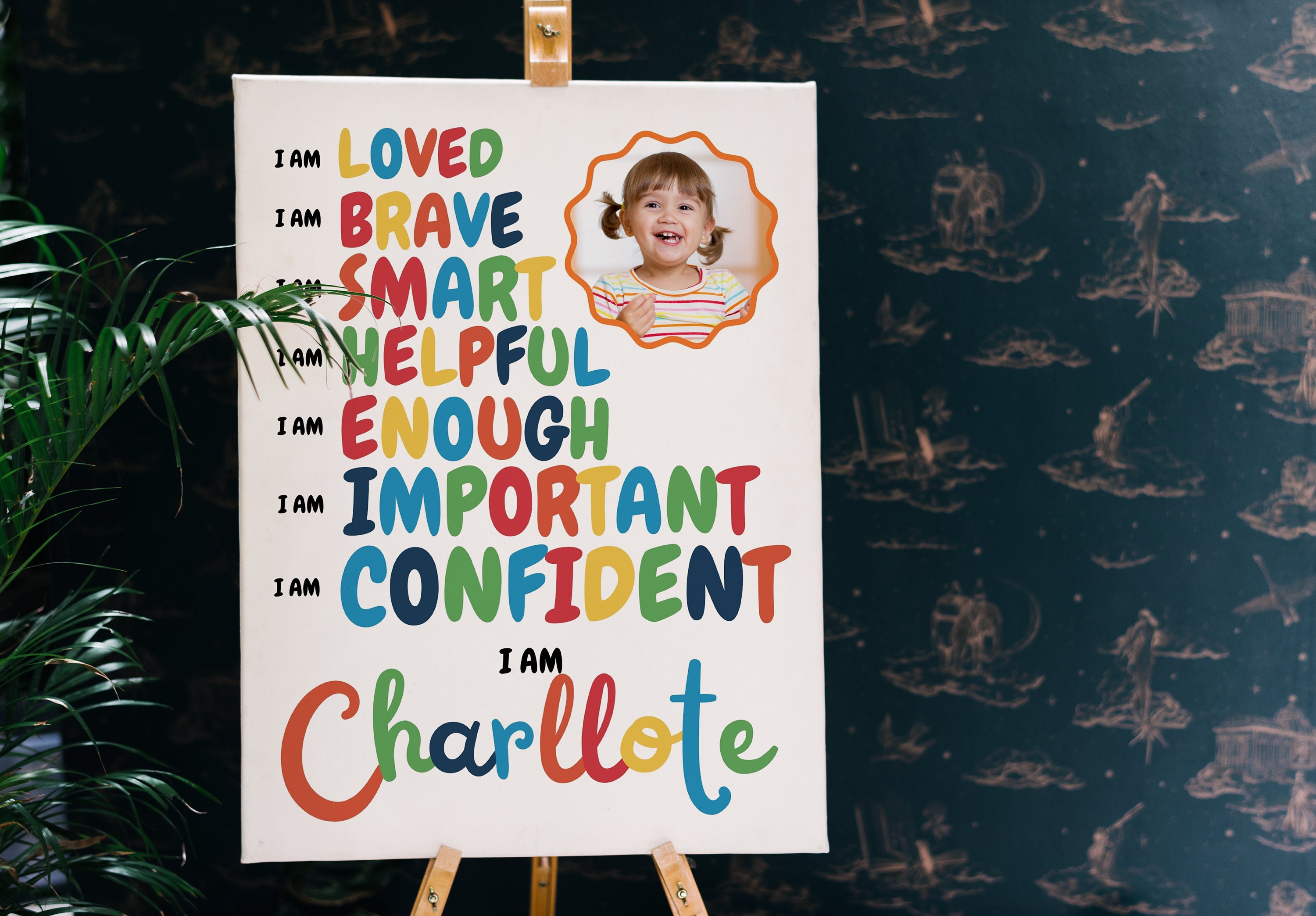 Custom Name Wall Art Editable Canva Template 16x20 In - Etsy