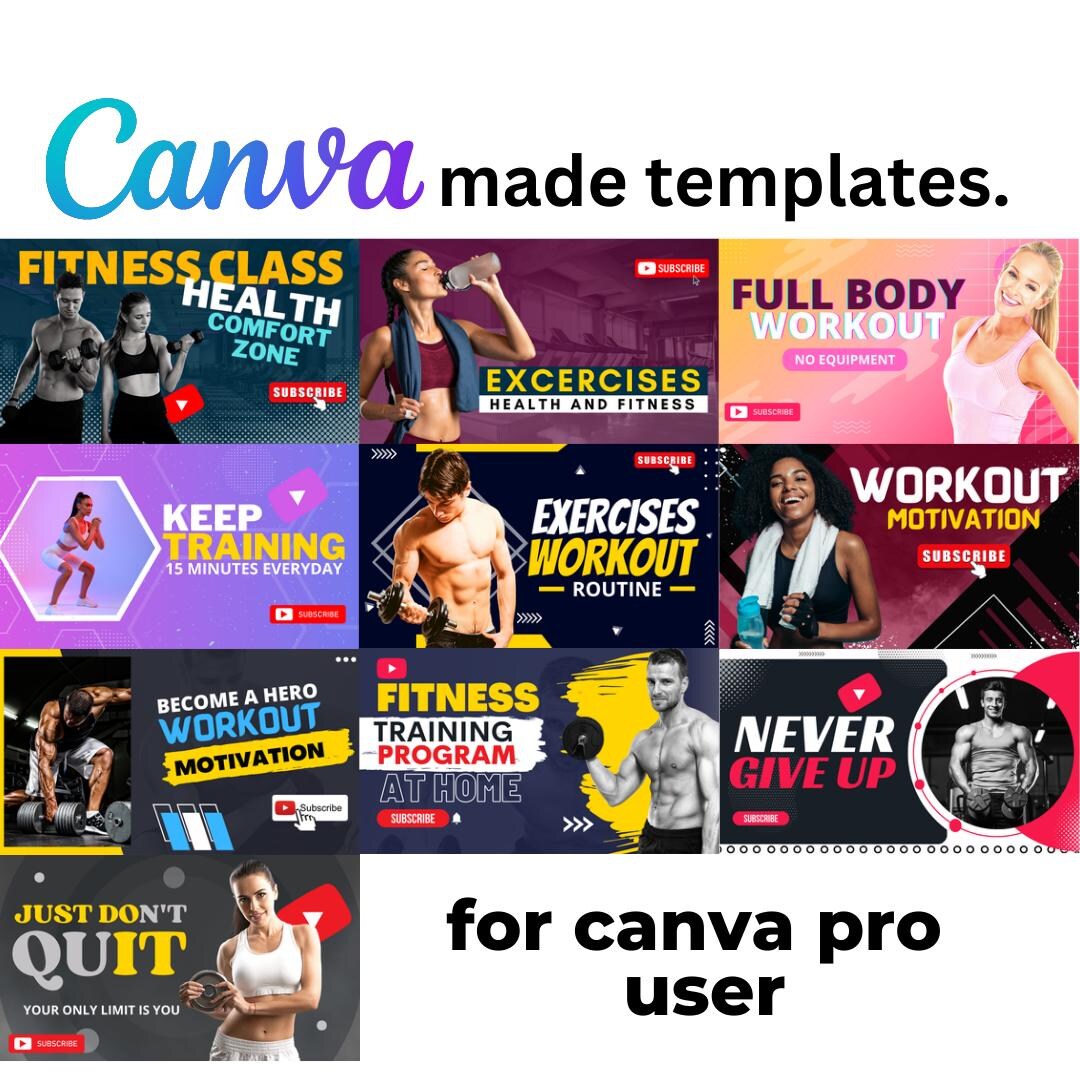 Youtube Thumbnails Canva Templates 14 - Etsy