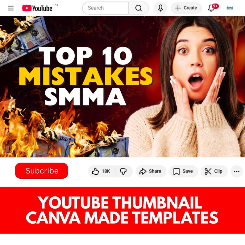 Editable Canva Template for Upwork Youtube Thumbnails | Youtube ...