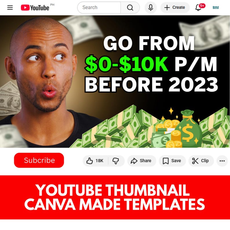 Editable Canva Template for Upwork Youtube Thumbnails | Youtube ...