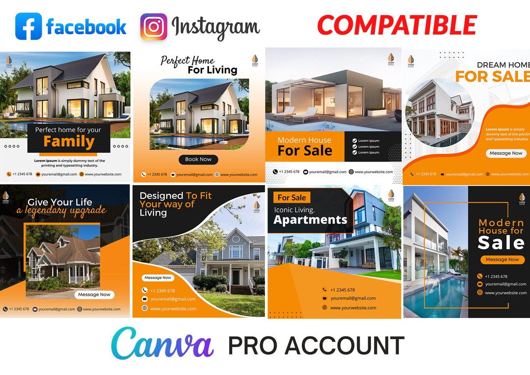 Real Estate Banners Instagram and Facebook Compatible Post - Etsy