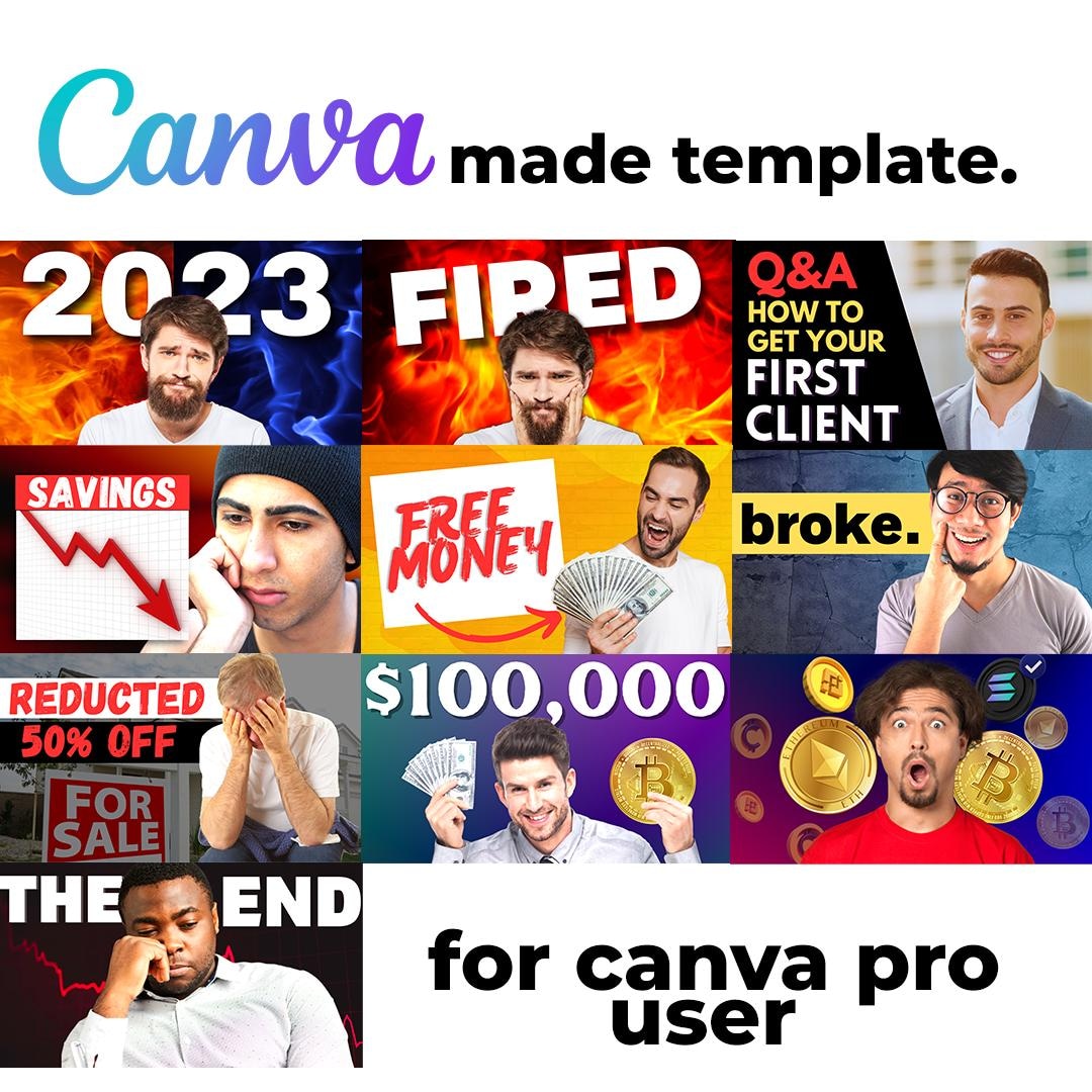 Youtube Thumbnail Canva Template 4 - Etsy