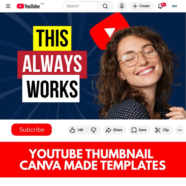 Youtube Thumbnail Templates Canva, Editable Youtuber Pack (digital ...