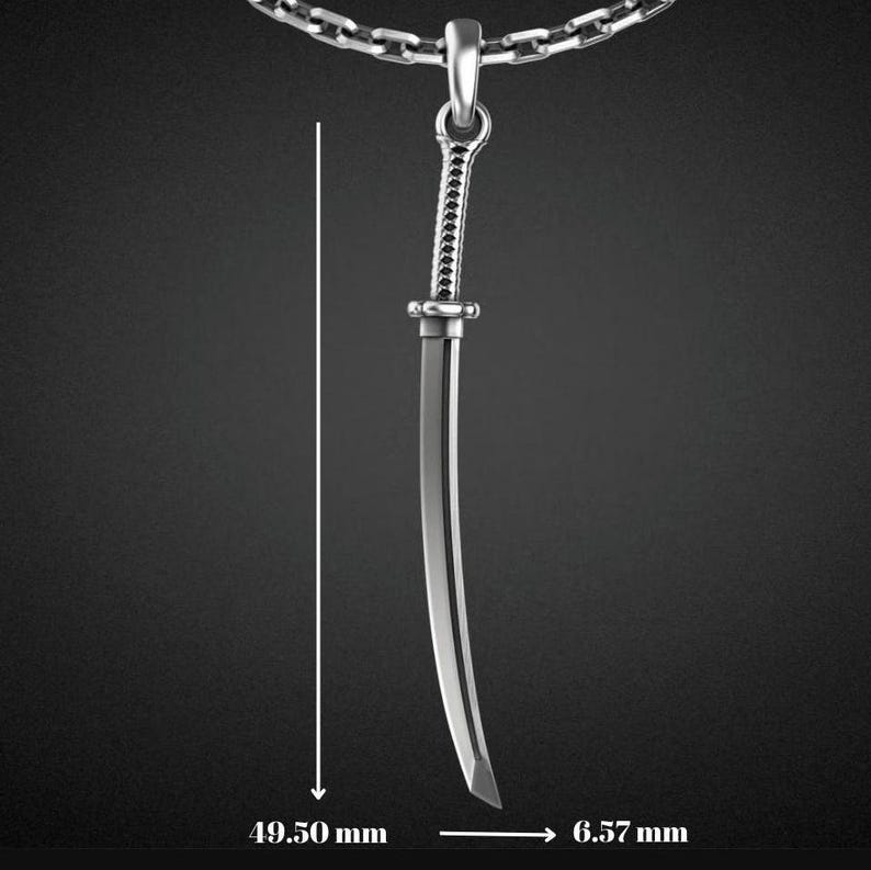 Samurai Katana Sword Necklace in Sterling Silver – Handcrafted Warrior ...