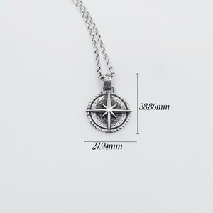 Sterling Silver Nautical Compass Pendant Necklace: Ocean Inspired ...