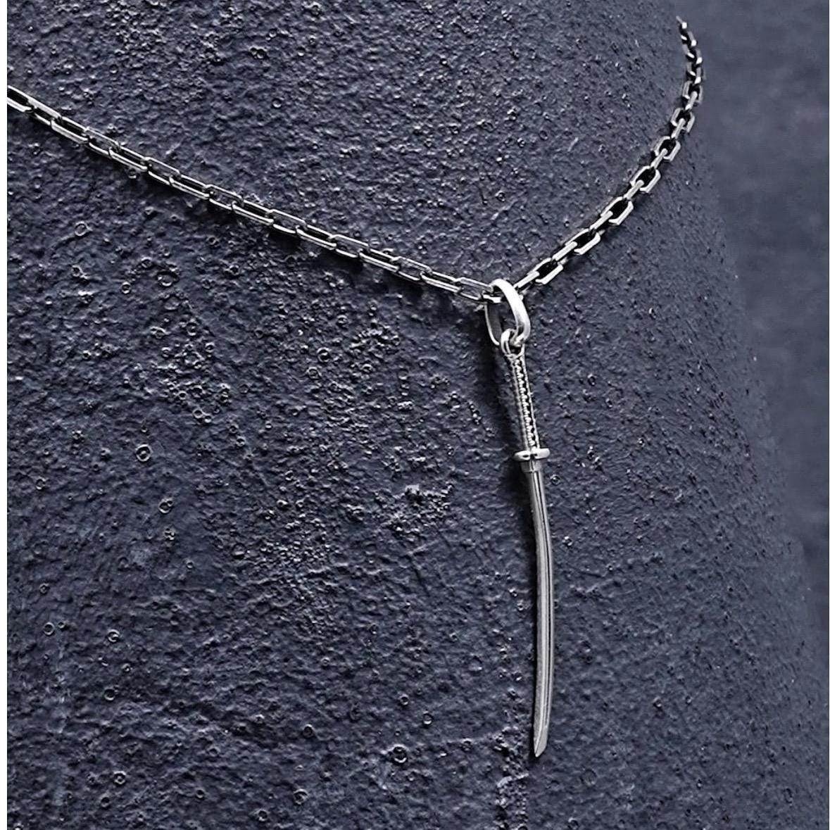 Samurai Katana Sword Necklace in Sterling Silver – Handcrafted Warrior ...