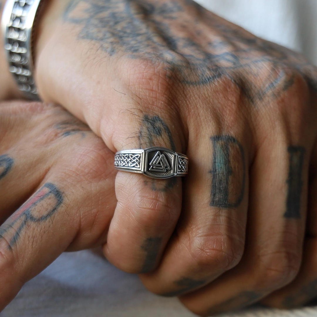 Sterling Silver Norse Valknut Pinky Ring: Handcrafted Viking Statement ...