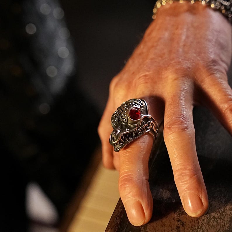 Mens Gothic Morior Invictus Silver Skull Ring: Handcrafted Warrior ...