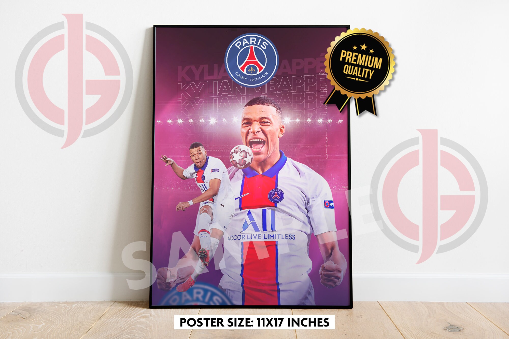 Mbappe PSG Poster, Mbappe Poster, Mbappe Print, Paris Saint Germain ...