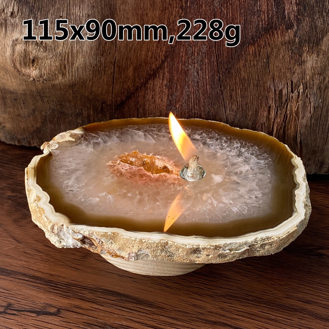 Agate Geode Rock Oil Candle Kit ,handcrafted Natural Stone Candle ...